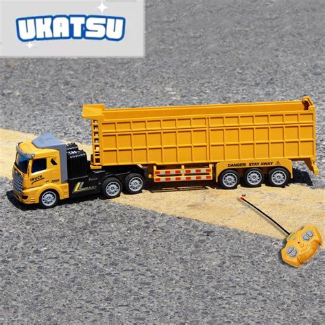 Jual Mainan Mobil Konstruksi Semi Trailer Remote Control Truk Teknik Dump Truck Transportasi
