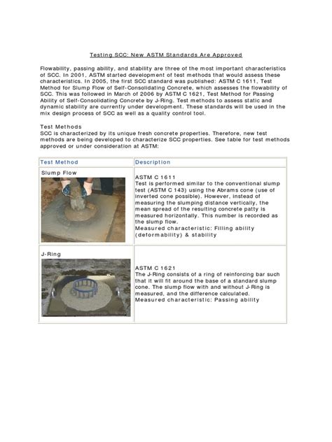 Astm Test Methods Scc Pdf Concrete Composite Material