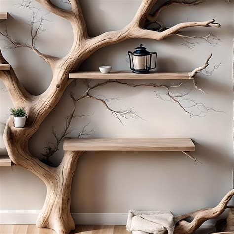 Tree Shaped Bookshelf Solid Wood Shelf Wall Mounted Bookshelf For Home Decoration Gift For