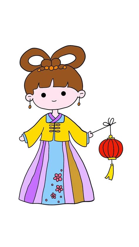 古代简笔画 古代简笔画女孩 苗苗知道