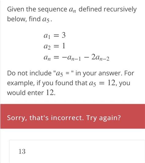 solved given the sequence an defined recursively below find