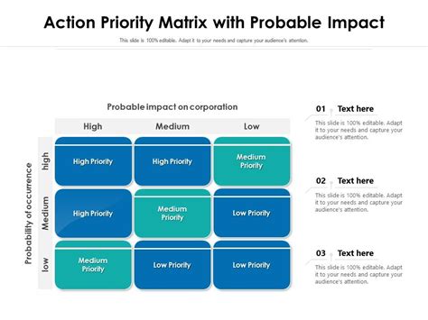 Action Priority Matrix With Probable Impact Ppt PowerPoint Presentation Gallery Format Ideas PDF