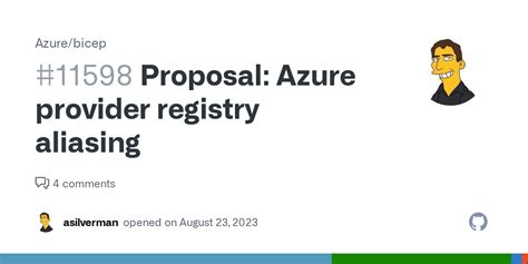 Proposal Azure Provider Registry Aliasing · Issue 11598 · Azurebicep · Github