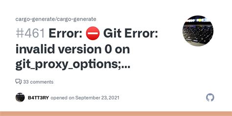 error ⛔ git error invalid version 0 on git proxy options class