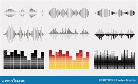 Music Wave Graph Set Stock Vector Illustration Of Level 254878470