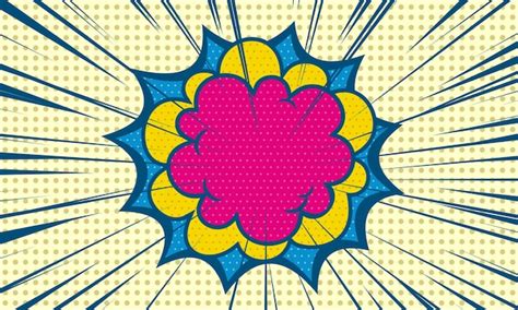 폭발 만화 빈 배경 디자인 프리미엄 벡터