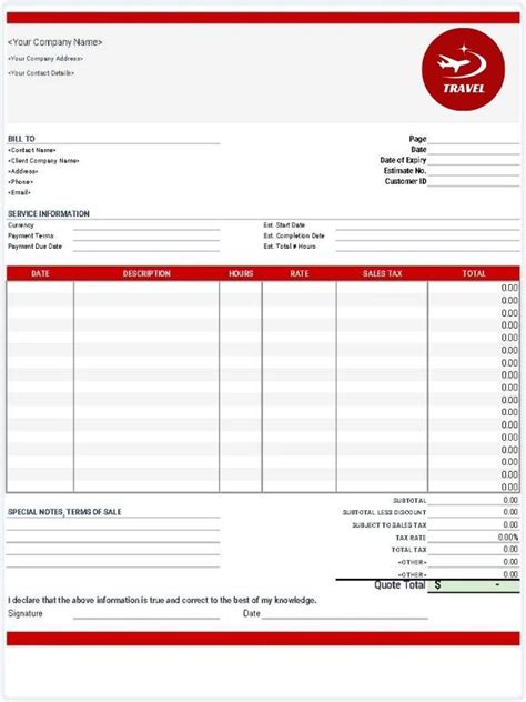 Free Travel Agency Invoice Templates