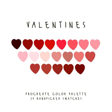 Valentines Procreate Color Palette Color Swatches Instant Download Procreate Palette For Ipad