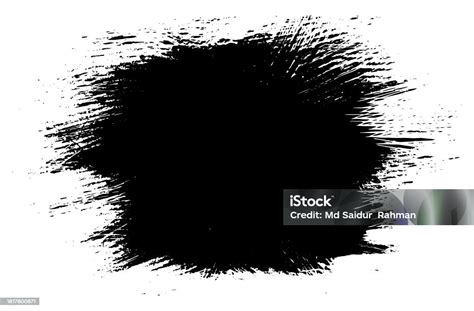 흰색 배경에 흑백 브러시 스트로크 프레임입니다 벡터 일러스트 레이 션입니다 벡터 그런 지 원입니다 흰색 배경에 잉크 사각형