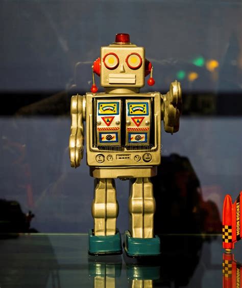 Retro Tin Robot Toy With Metallic Body Stock Image Image Of Colorful Museum 389168081