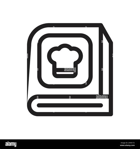 Recipe Book Icon Black Line Art Vector In Black And White Outline Set Collection Sign Stock