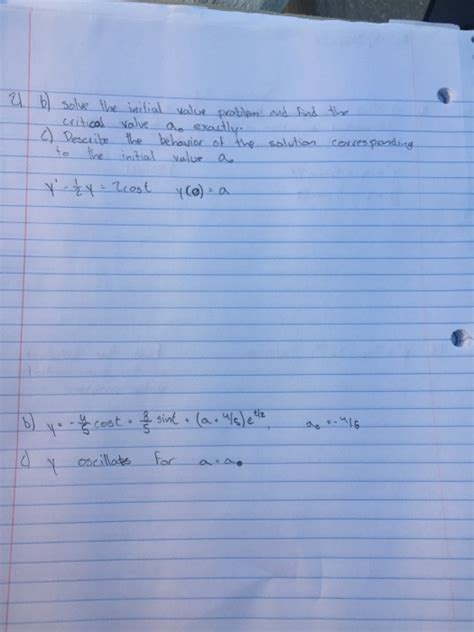Solved B Solve The Initial Value Problem And Find The Chegg Com