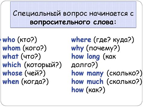 Основные типы вопросов в английском языке презентация онлайн