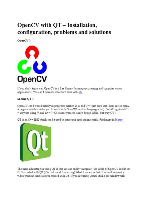 Opencv With Qt Pdf Computer File Graphical User Interfaces