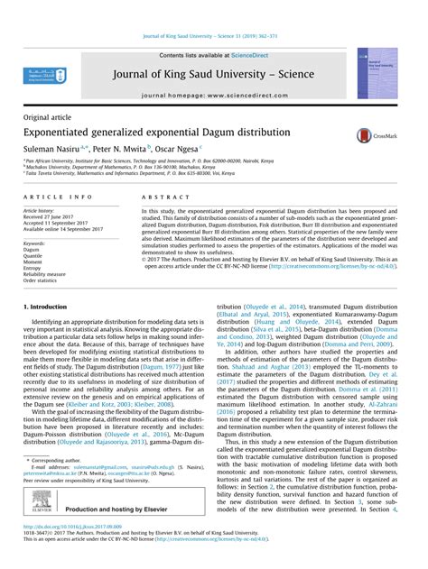 Pdf Exponentiated Generalized Exponential Dagum Distribution