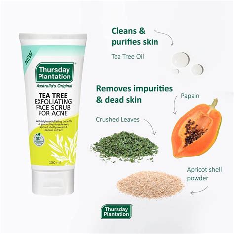Thursday Plantation Tea Tree Exfoliating Face Scrub For Acne Ml Natonic