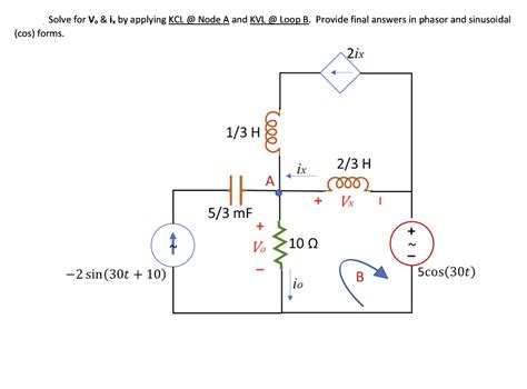 Solved Solve For Vo Ix By Applying KCL Node A And KVL Chegg