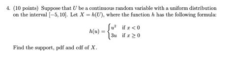 Solved Points Suppose That U Be A Continuous Random Chegg