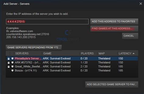 ark server not showing in browser list steam browser list citadel