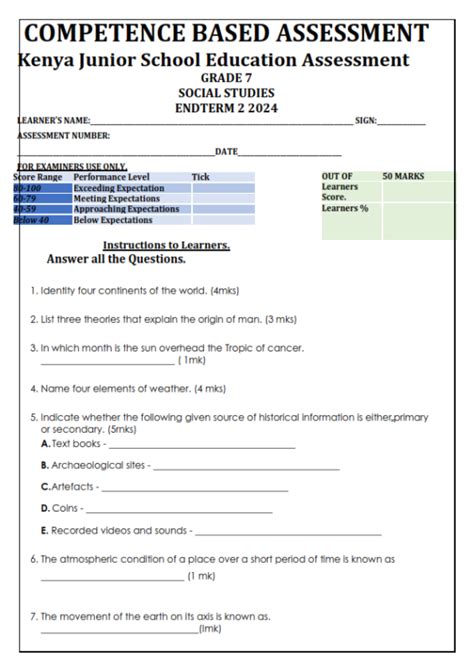 2024 Grade 7 Targeter Wings 007 Exams With Marking Schemes Elimu Cloud Notes Exams Schemes