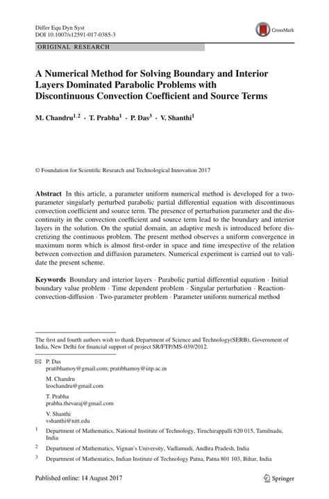 Pdf A Numerical Method For Solving Boundary And Interior Layers