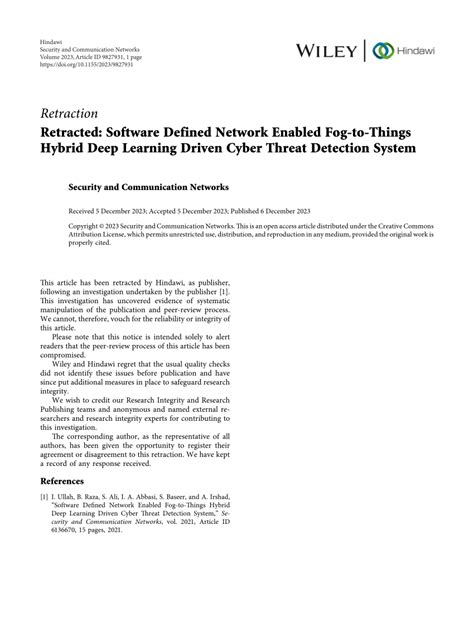 Pdf Retracted Software Defined Network Enabled Fog To Things Hybrid Deep Learning Driven