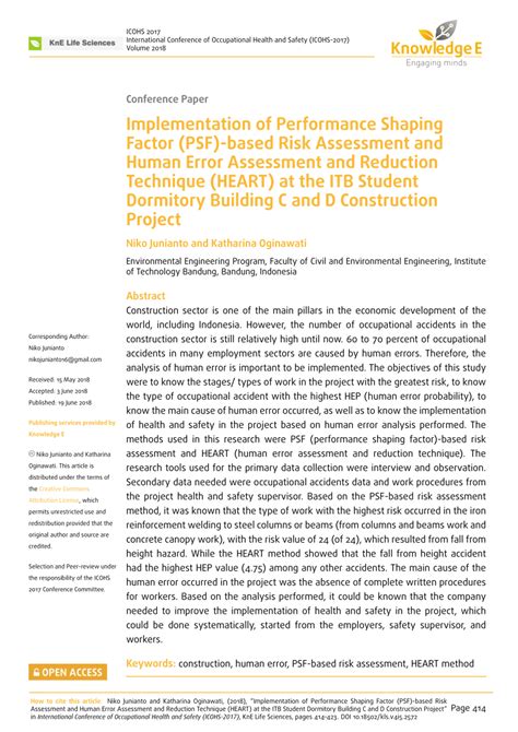 Pdf Implementation Of Performance Shaping Factor Psf Based Risk