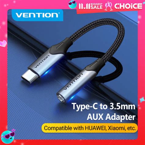 Vention Type C To 35mm Aux Jack Adapter Cable Usb C To 3 5mm Jack