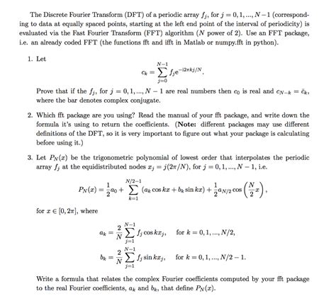 Solved The Discrete Fourier Transform Dft Of A Periodic