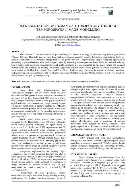 Pdf Representation Of Human Gait Trajectory Through Temporospatial