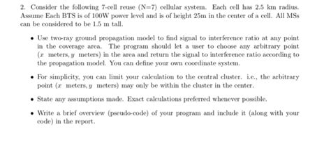 Consider The Following 7 Cell Reuse N 7 Cellular