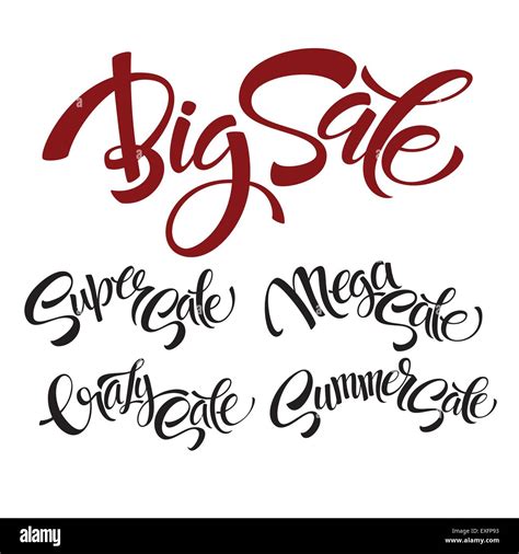 Vector Set Sale Lettering Stock Vector Image And Art Alamy