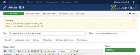 Fixing The Juser Load Unable To Load User With Id Xx Warning The Joomla Expert
