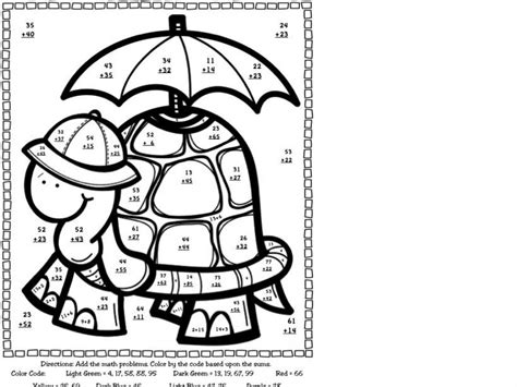 Thanksgiving 2 Digit Subtraction Without Regrouping Color By Code Worksheets Library