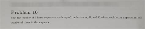 Solved Problem Find The Number Of Letter Sequences Made Chegg Com