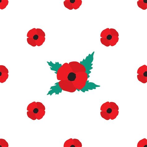 Premium Vector Poppy Seamless Pattern