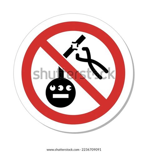 Iso Prohibition Circular Sign No Tampering Stock Vector Royalty Free