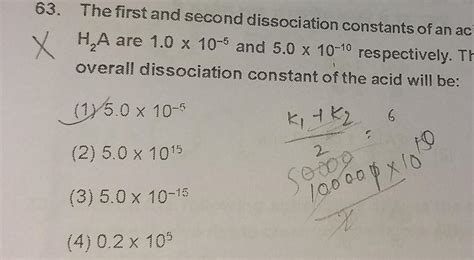 [answered] 63 The First And Second Dissociation Constants Of An Aci X H Kunduz