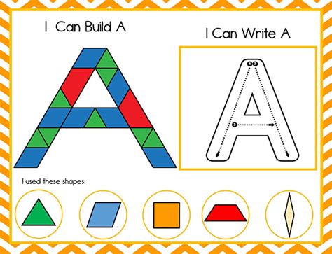 Printable Alphabet Pattern Block Mats