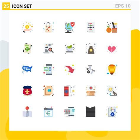 25 Universal Flat Colors Set For Web And Mobile Applications Beverage Process World Document