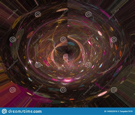 Abstract Digital Fractal Vibrant Dynamic Curve Effect Decorative