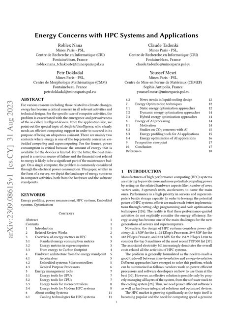 Pdf Energy Concerns With Hpc Systems And Applications