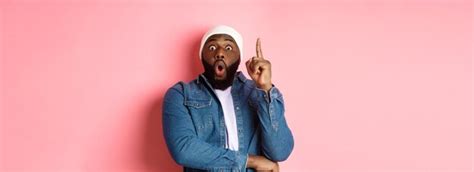 Premium Photo Handsome Hipster Black Guy Having An Idea Raising