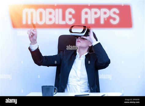 Text Sign Showing Mobile Apps Word For A Software Application Designed To Run On Handheld