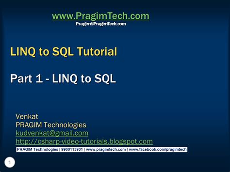 Sql Server Net And C Video Tutorial Part 1 Linq To Sql