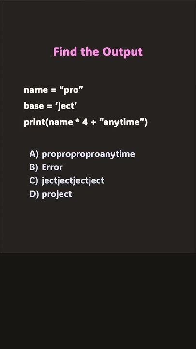 Find The Output Python Pythonprogramming Pattern Easy Code