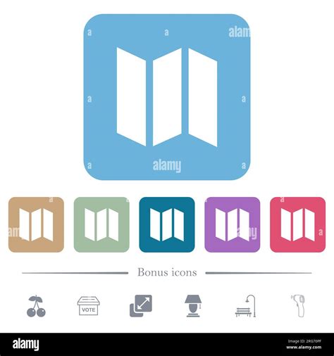 collapsible map white flat icons on color rounded square backgrounds 6