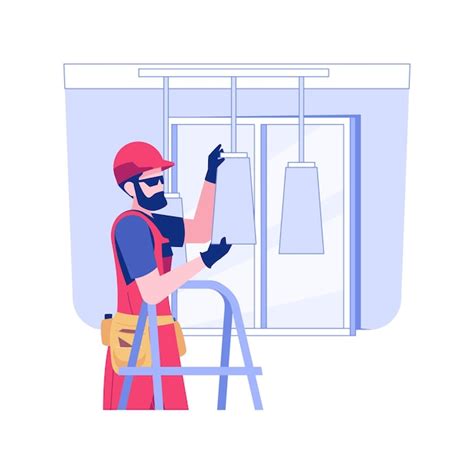 Premium Vector Lighting Installation Isolated Concept Vector Illustration