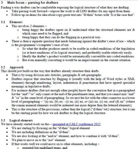 our initial plan of work by computer readable legislation