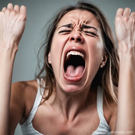 A Woman Screaming Stable Diffusion Online